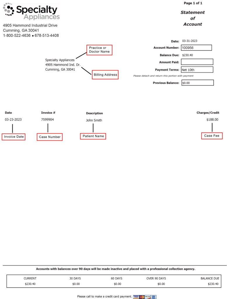 Understanding Your Invoice | Ordont